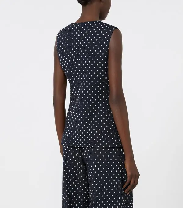 Max Mara Polka Dot Waistcoat - Navy