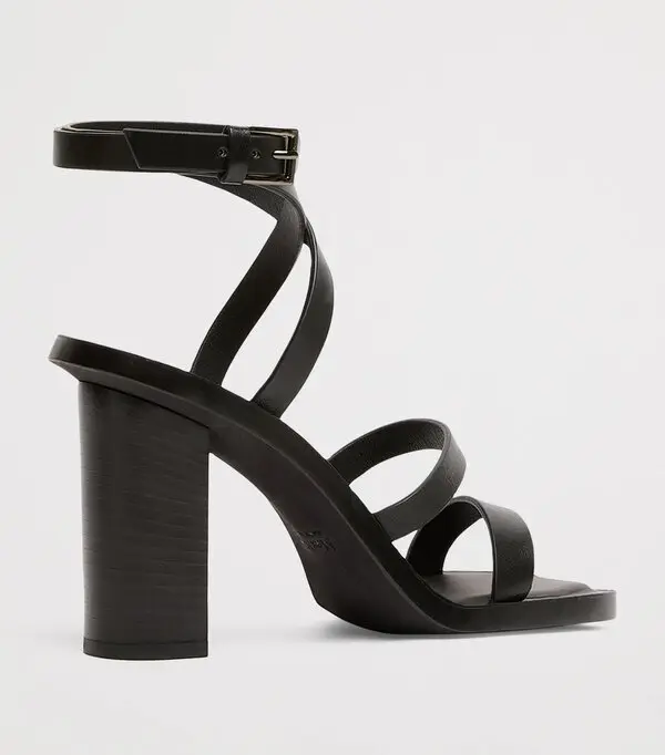 Max Mara Leather Heeled Sandals With Sculptural Heel And Ankle Strap