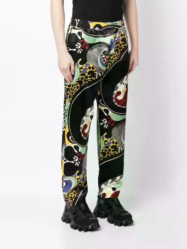 Moschino Abstract Print Straight-leg Trousers