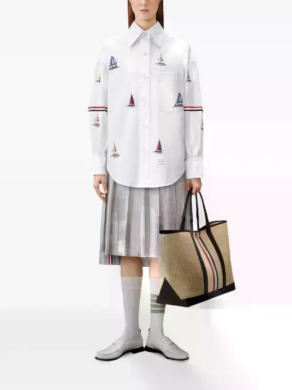 Thom Browne Sailboat Embroidery Shirt - White
