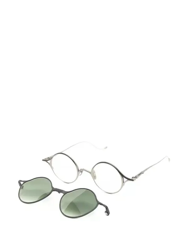 RIGARDS Round-frame Clip-on Glasses - Silver