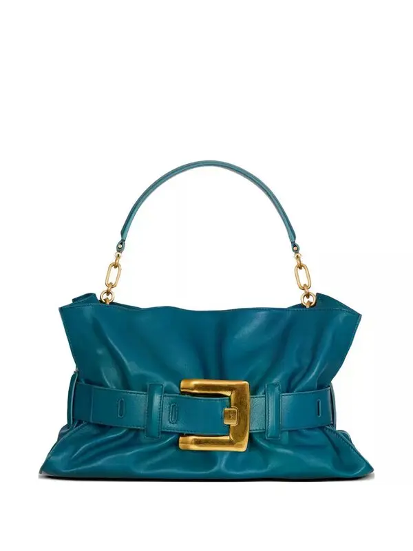 Balmain Medium Anthem Bag In Smooth Leather - Blue