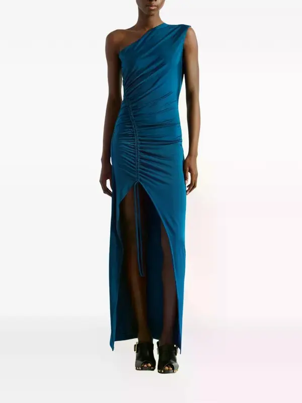 Balmain Long Draped Jersey Dress