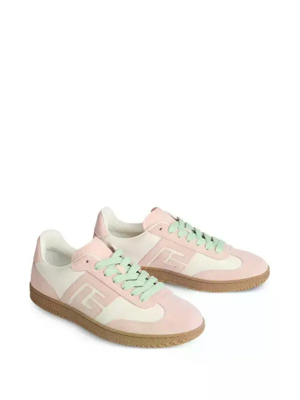 Balmain Smooth Leather And Suede Swan Trainers - Neutrals