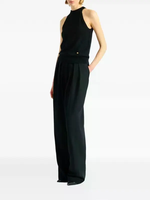 Balmain Sleeveless Knit Top With Quilted Effect And Lion Chain Medallion