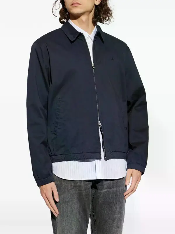 Rag & Bone Logo-embroidered Zip-up Jacket - Blue