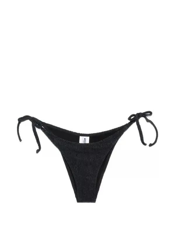 Moschino Textured Side-tie Bikini Bottoms - Black