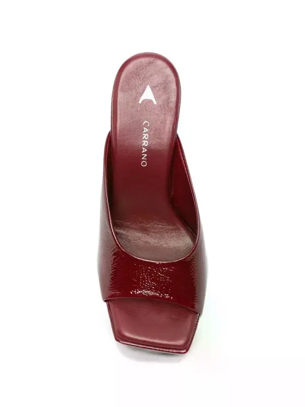 ANDREA CARRANO Patent Finish Square-toe Mules