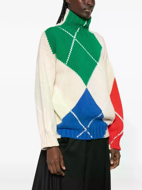 JW Anderson Argyle-knit High-neck Sweater