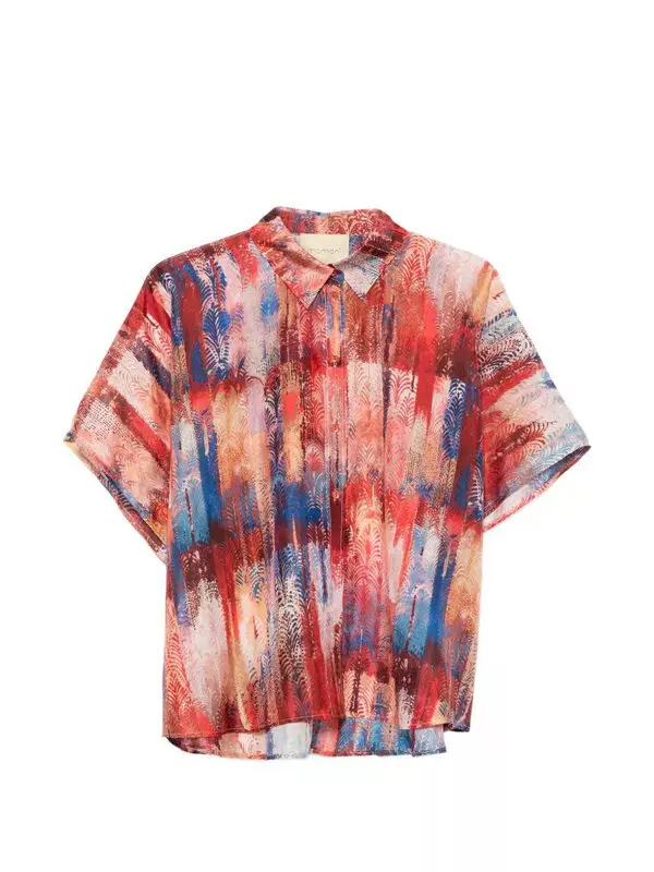 Momoni Abstract Print Short-sleeve Shirt - Red