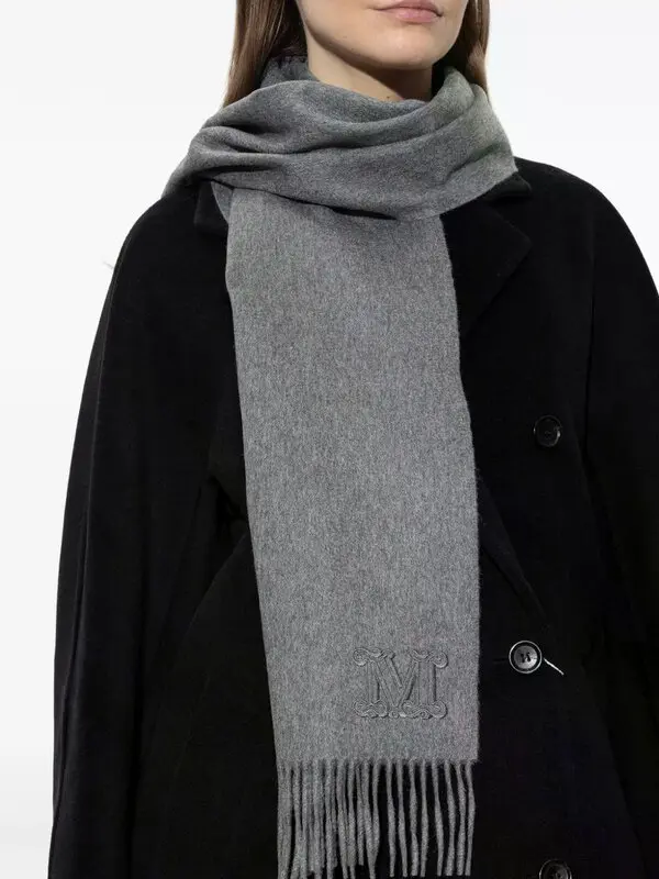 Max Mara Wsdalia Embroidered Scarf - Grey