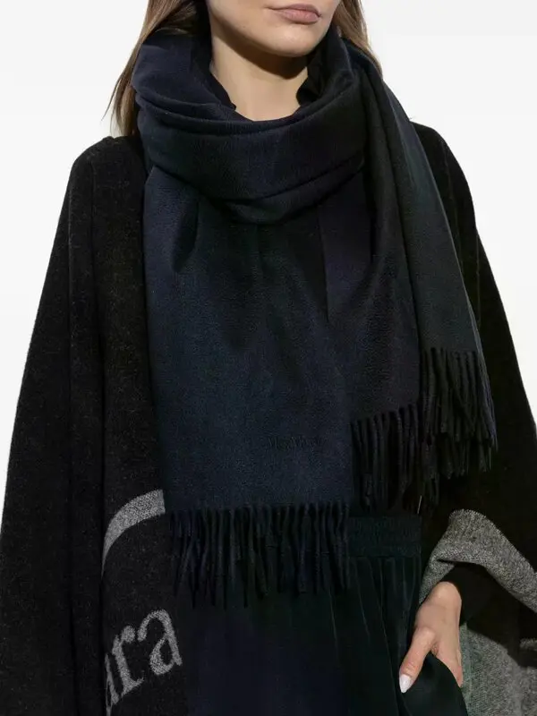 Max Mara Fringed Logo-embroidered Scarf