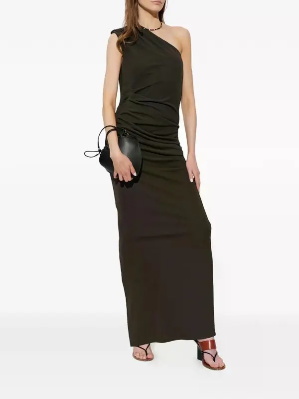 ROTATE BY BIRGER CHRISTENSEN One-shoulder Ruched Maxi Dress - Brown