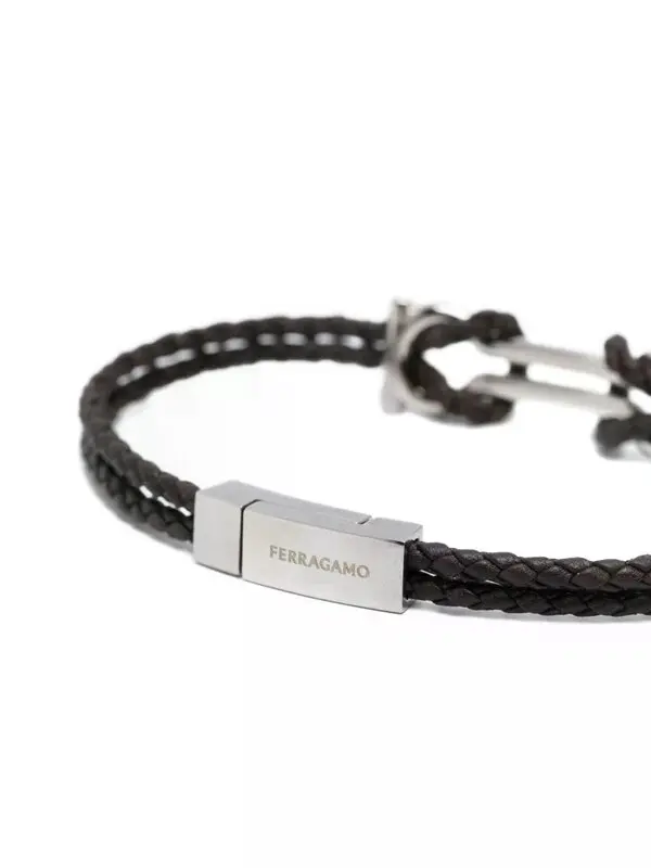 FERRAGAMO Gancini Braided Bracelet