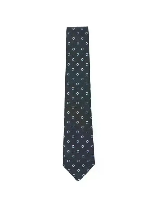 Canali Geometric Pattern Tie - Blue