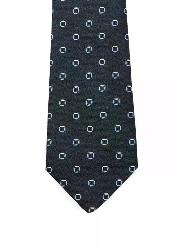 Canali Geometric Pattern Tie - Blue