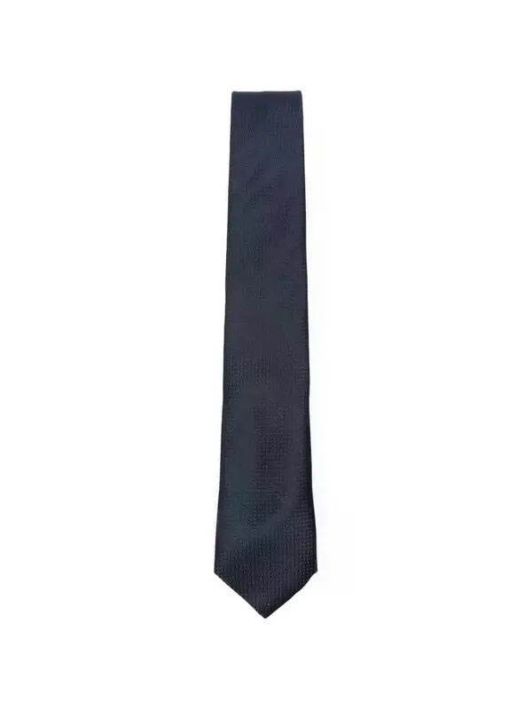 Canali Geometric Pattern Textured Neck Tie - Blue