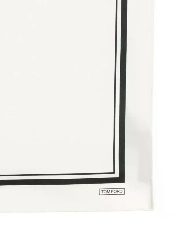 TOM FORD Border-print Pocket Square - Neutrals