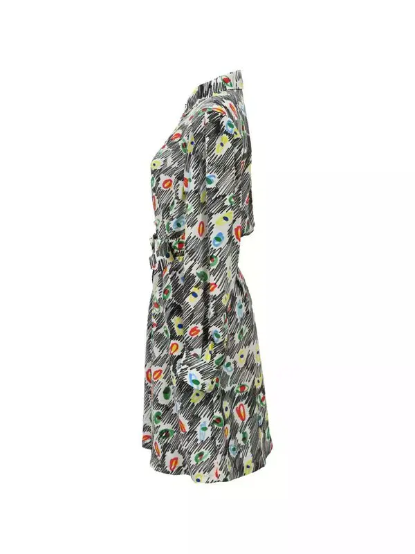 Moschino Graffiti Print Silk Shirt Dress