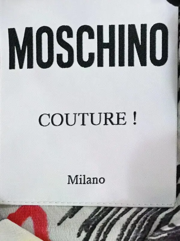 Moschino Graffiti Print Silk Shirt Dress