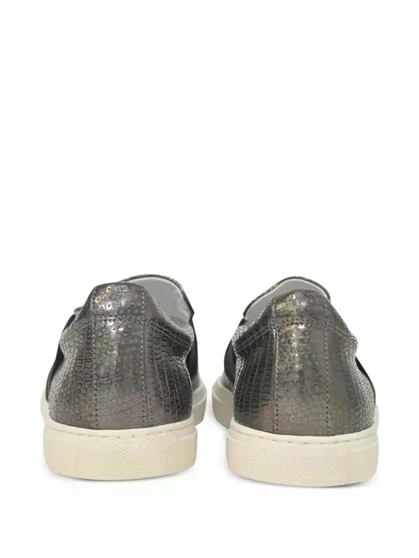LANVIN Embossed Leather Slip-on Sneakers