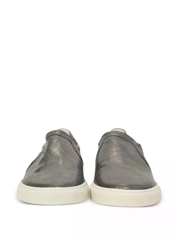 LANVIN Embossed Leather Slip-on Sneakers