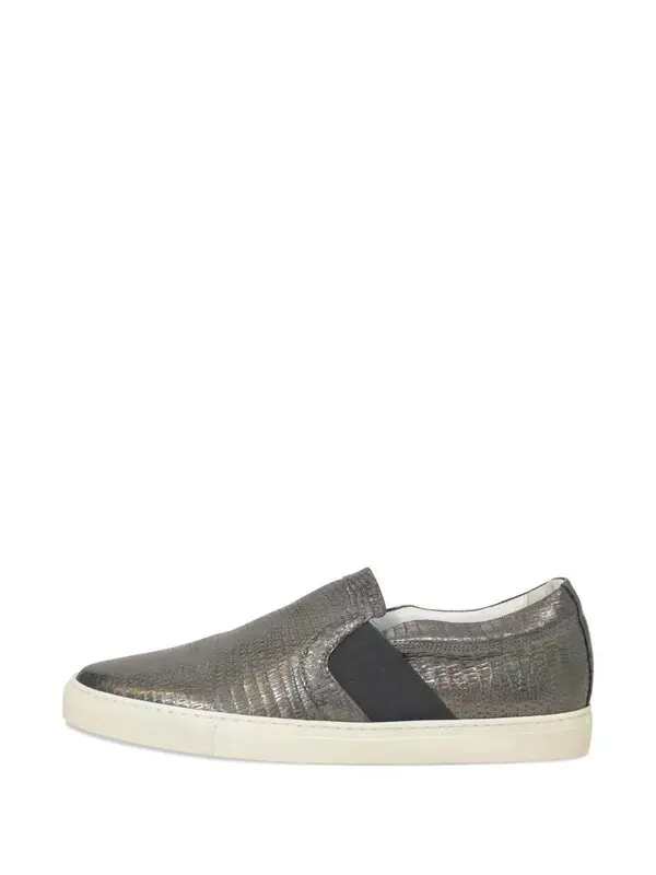 LANVIN Embossed Leather Slip-on Sneakers
