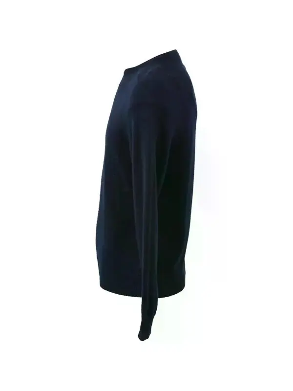 Saint Laurent Navy Wool Crew Neck Long Sleeve Sweater