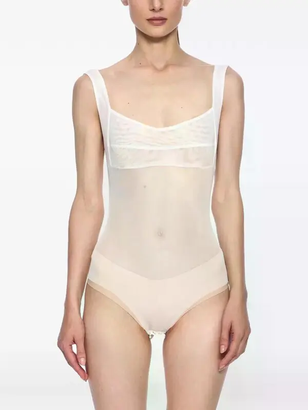 ATU BODY COUTURE Sleeveless Sheer Bodysuit - White