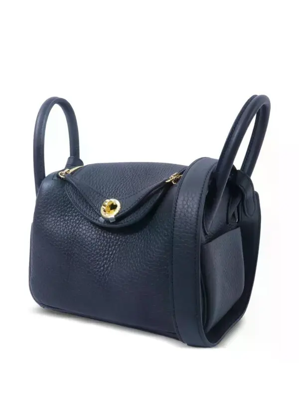 Hermès Mini Lindy Leather Shoulder Bag - Black