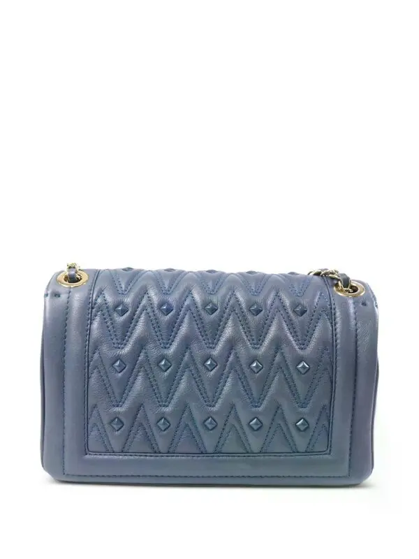 Valentino Garavani Chevron Quilted Shoulder Bag With Vlogo - Blue