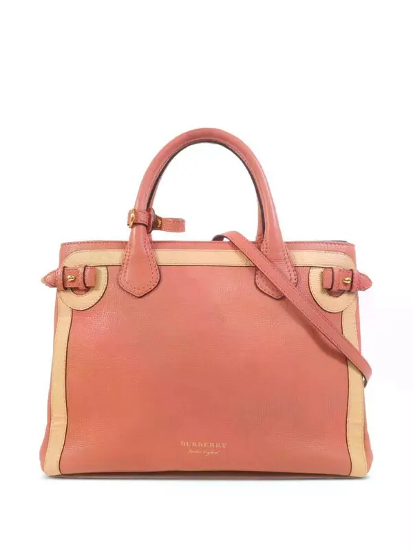 Burberry Leather Banner Tote Bag