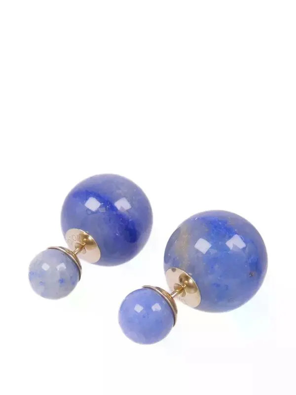 Dior Tone Double Sphere Earrings With Marbled Effect