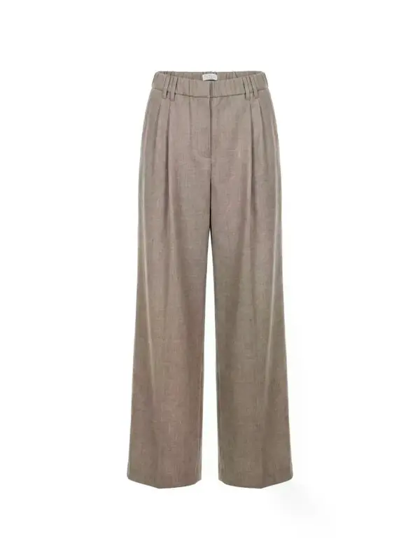 Brunello Cucinelli Pleated Wide-leg Trousers - Neutrals