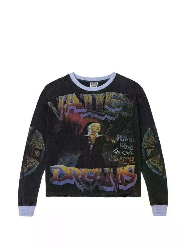 VALE FOREVER Wrath Of Faith" Thermal Waffle-knit Sweater