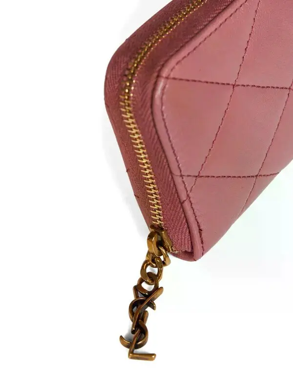 Saint Laurent Diamond-quilted Cassandre Wallet