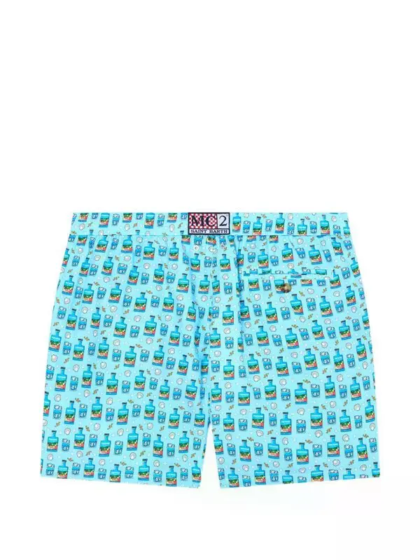 MC2 SAINT BARTH Portofino Print Swim Shorts - Blue