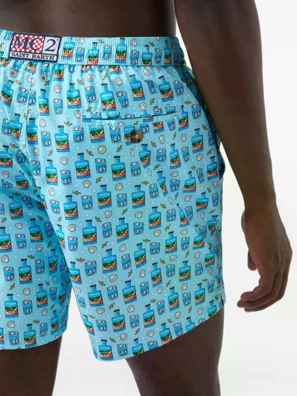 MC2 SAINT BARTH Portofino Print Swim Shorts - Blue