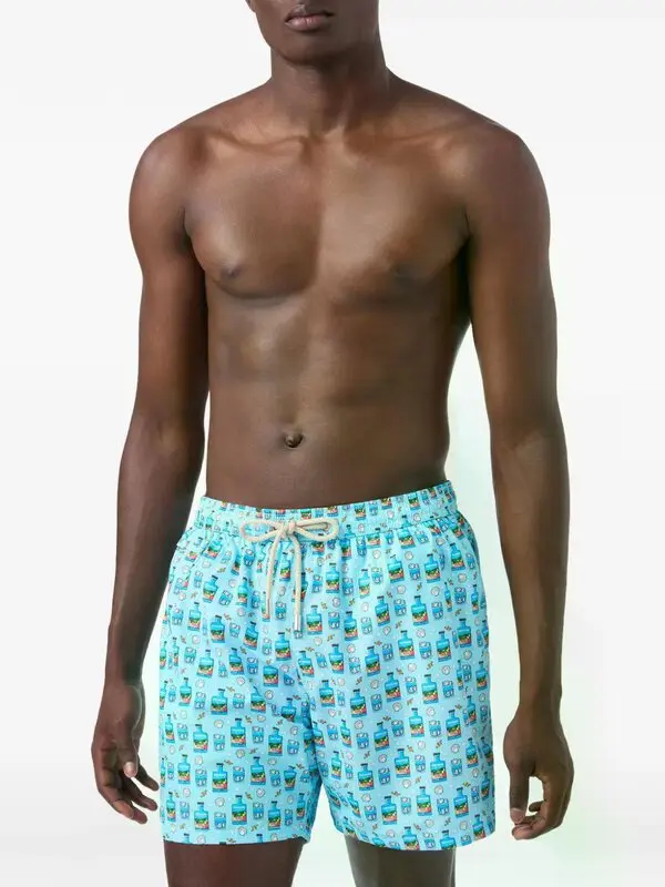 MC2 SAINT BARTH Portofino Print Swim Shorts - Blue