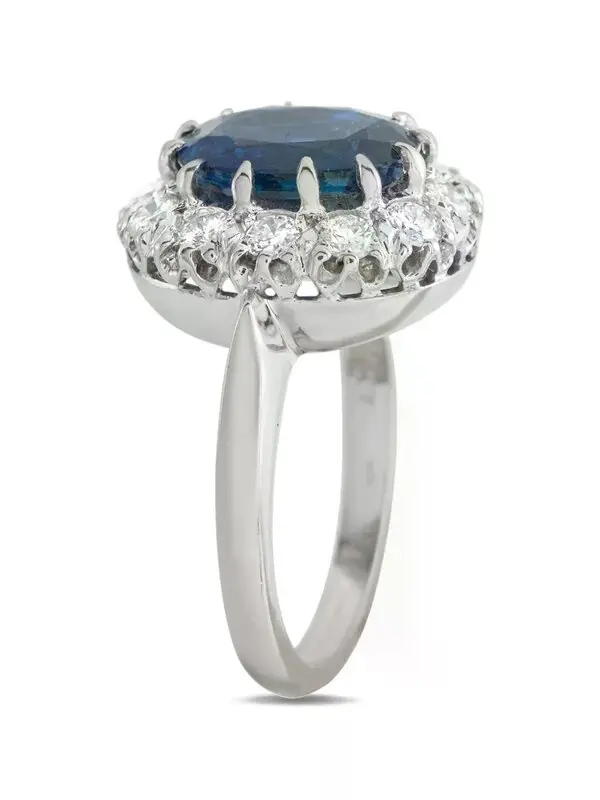 LB EXCLUSIVE 14k White Gold Sapphire And Diamond Ring - Silver