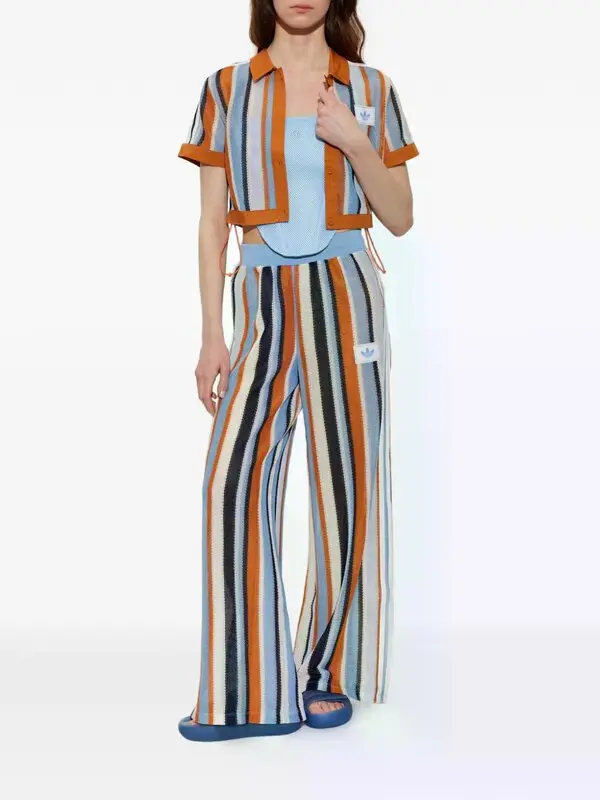 Adidas Firebird Summer Glow Striped Logo-patch Trousers