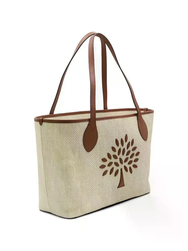 Mulberry Woven Tote Bag With Tree Motif