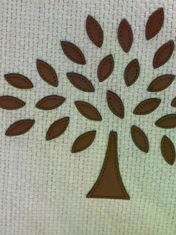 Mulberry Woven Tote Bag With Tree Motif
