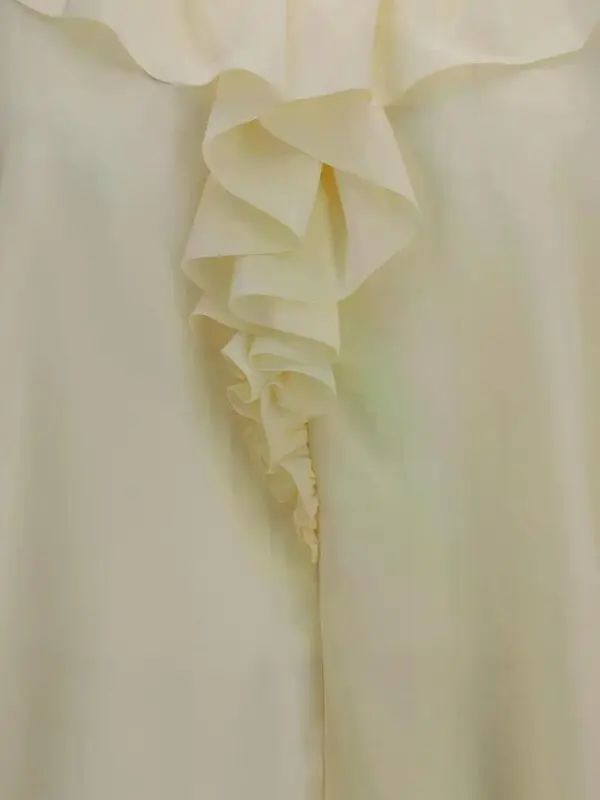 Chloé Silk Ruffled V-neck Shirt