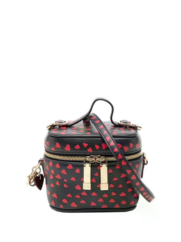 Dior 2021 Micro Lambskin Heart Print Vanity Bag - Blue