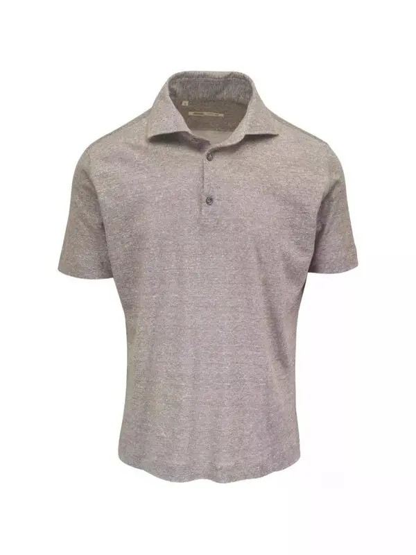 MAURIZIO BALDASSARI Marl-texture Short-sleeve Polo Shirt - Neutrals