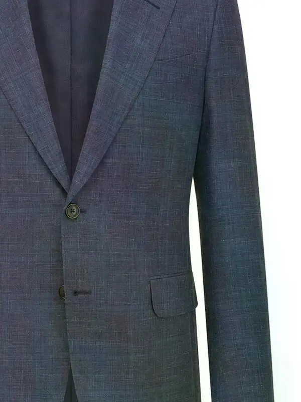 Zegna Check-pattern Blazer - Blue