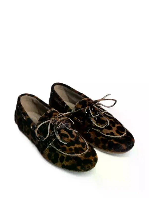POSA Leopard-print Pony-hair Loafers