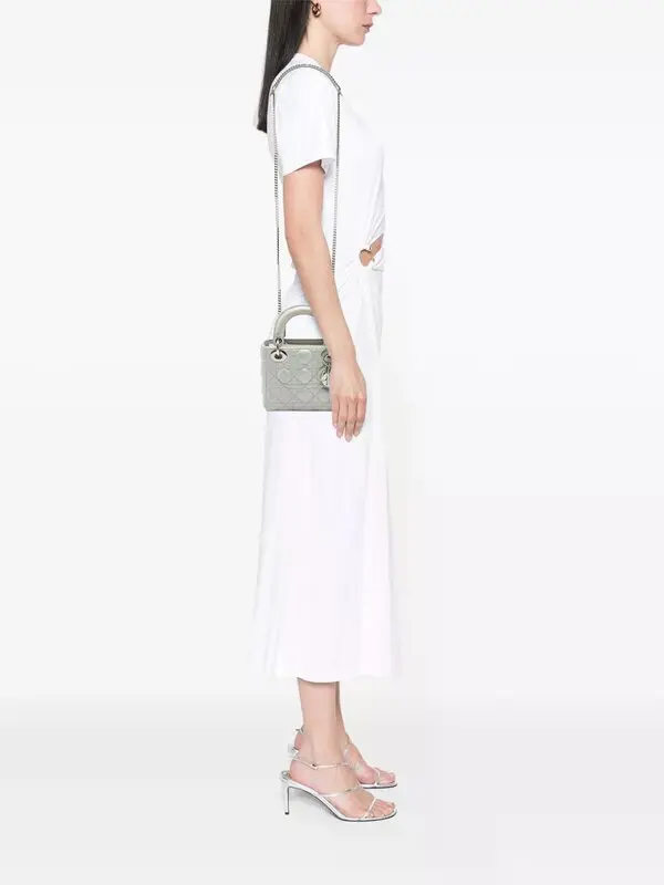 Dior Mini Iridescent Lambskin Cannage Lady Satchel