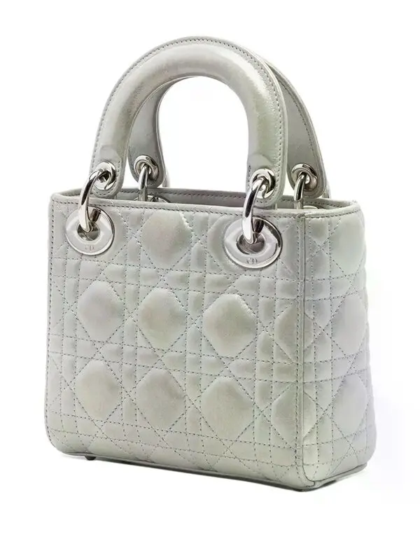Dior Mini Iridescent Lambskin Cannage Lady Satchel